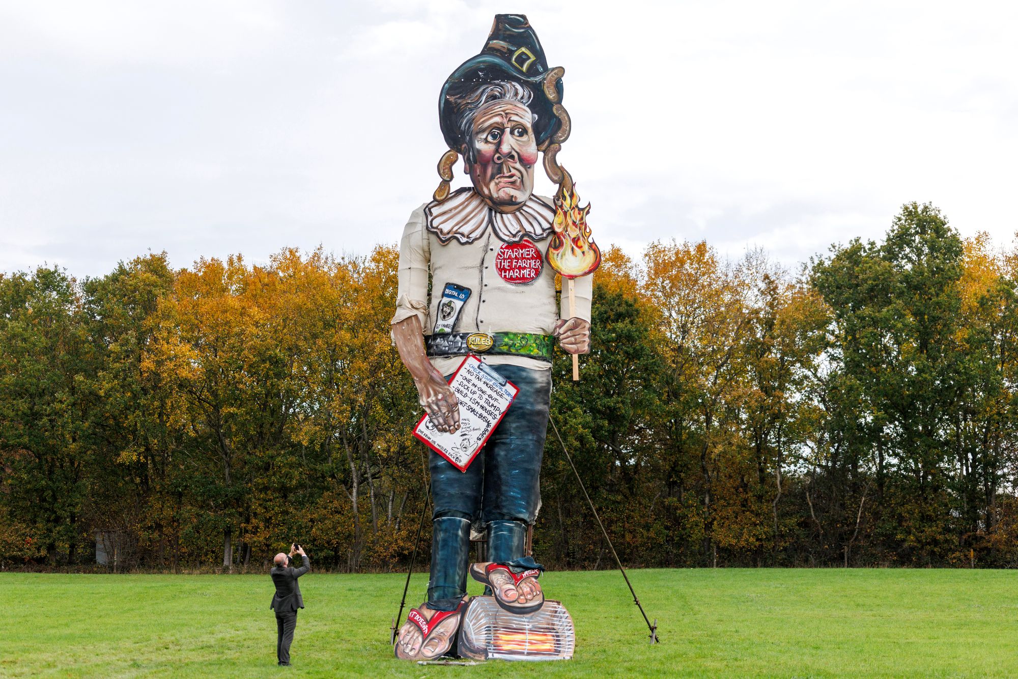 Colossal effigy of Keir Starmer with ID card unveiled for Bonfire Night ...